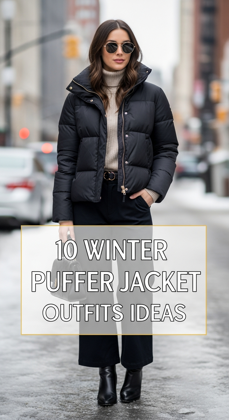 Winter Puffer Jacket Outfits Ideas