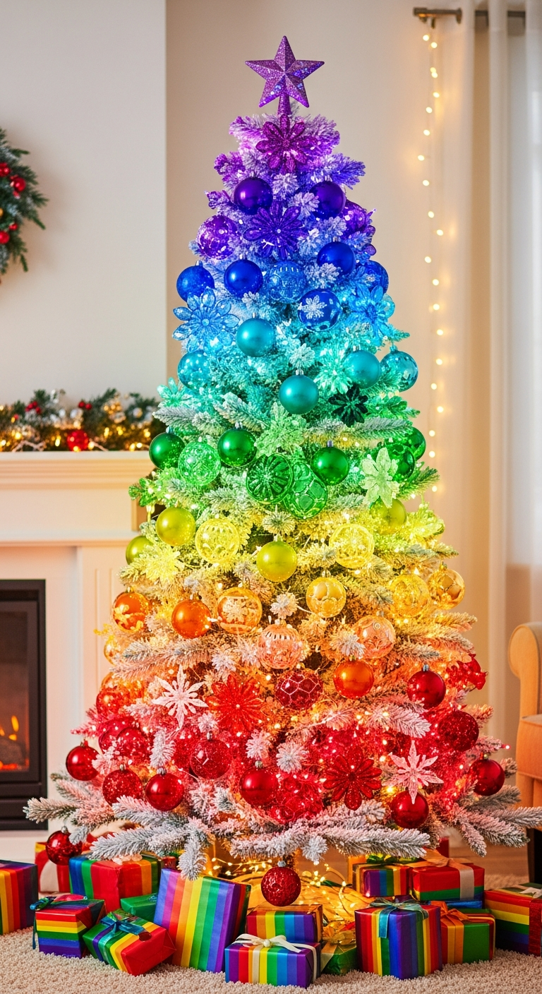 Ombre Christmas Tree Ornament Ideas