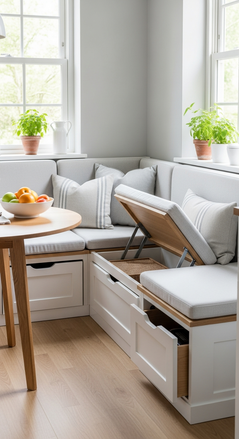 Cozy and Functional Small Banquette Seating Kitchen Ideas