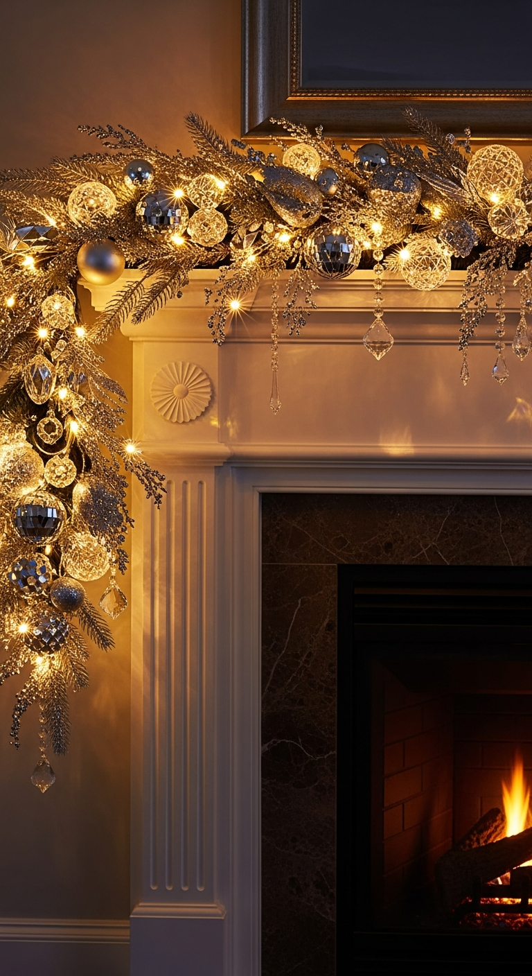 Christmas Fireplace Garland Ideas