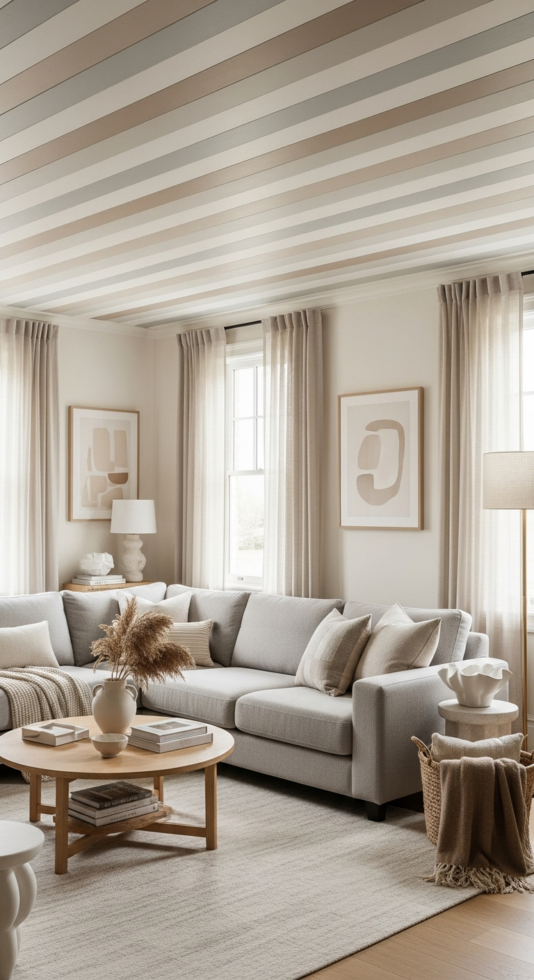 Striped Ceiling Paint Ideas