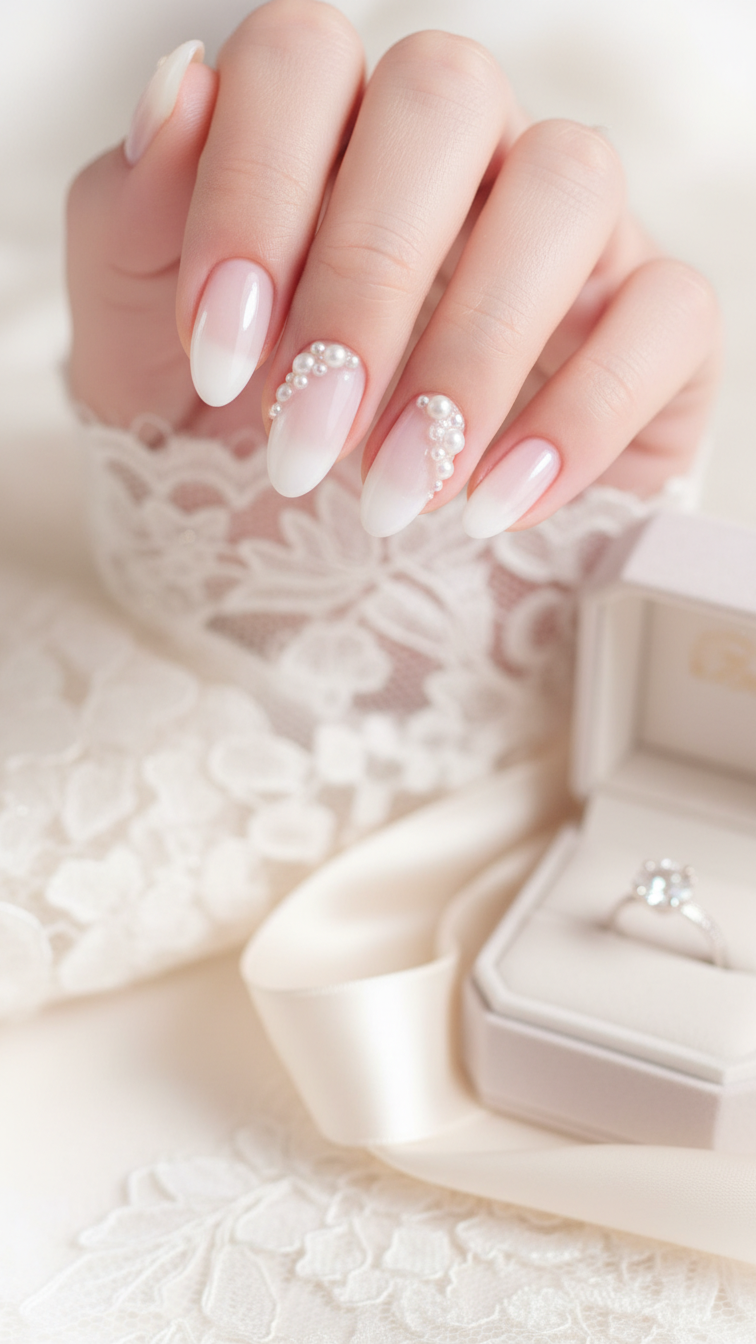 Pearl Wedding Nail Art Ideas